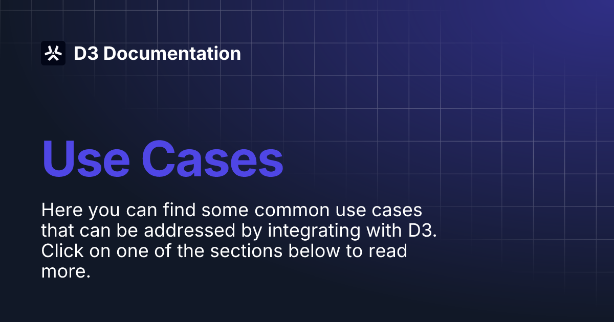 Use Cases D3 Documentation