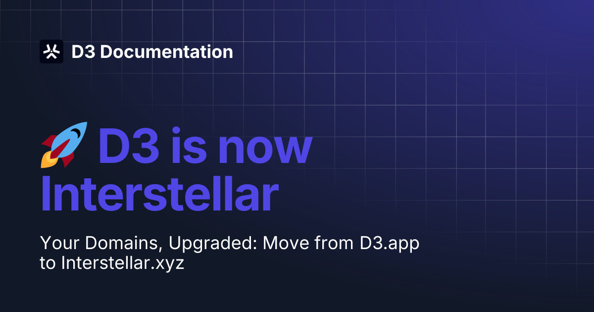 🚀 D3 is now Interstellar | D3 Documentation